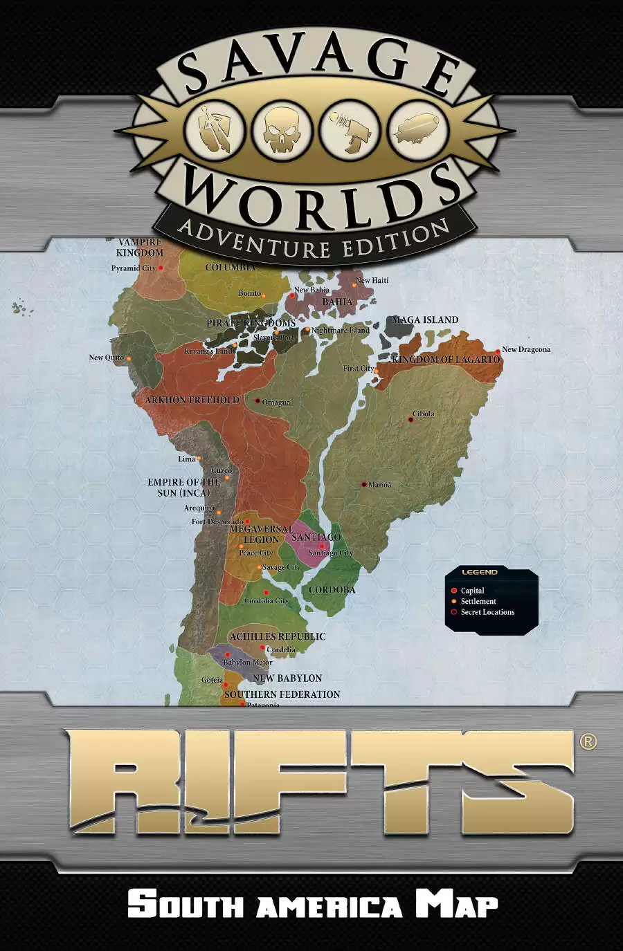 Rifts® for Savage Worlds: Poster Map of South America - Pinnacle ...