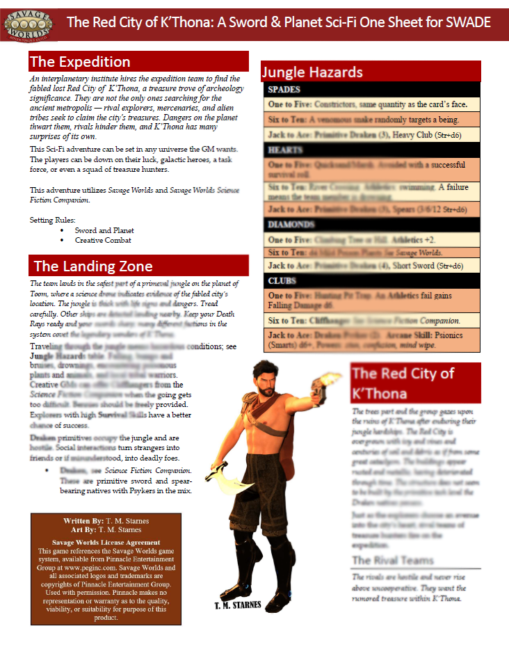 The Red City of K’Thona: A Sword & Planet Sci-Fi One Sheet for SWADE ...