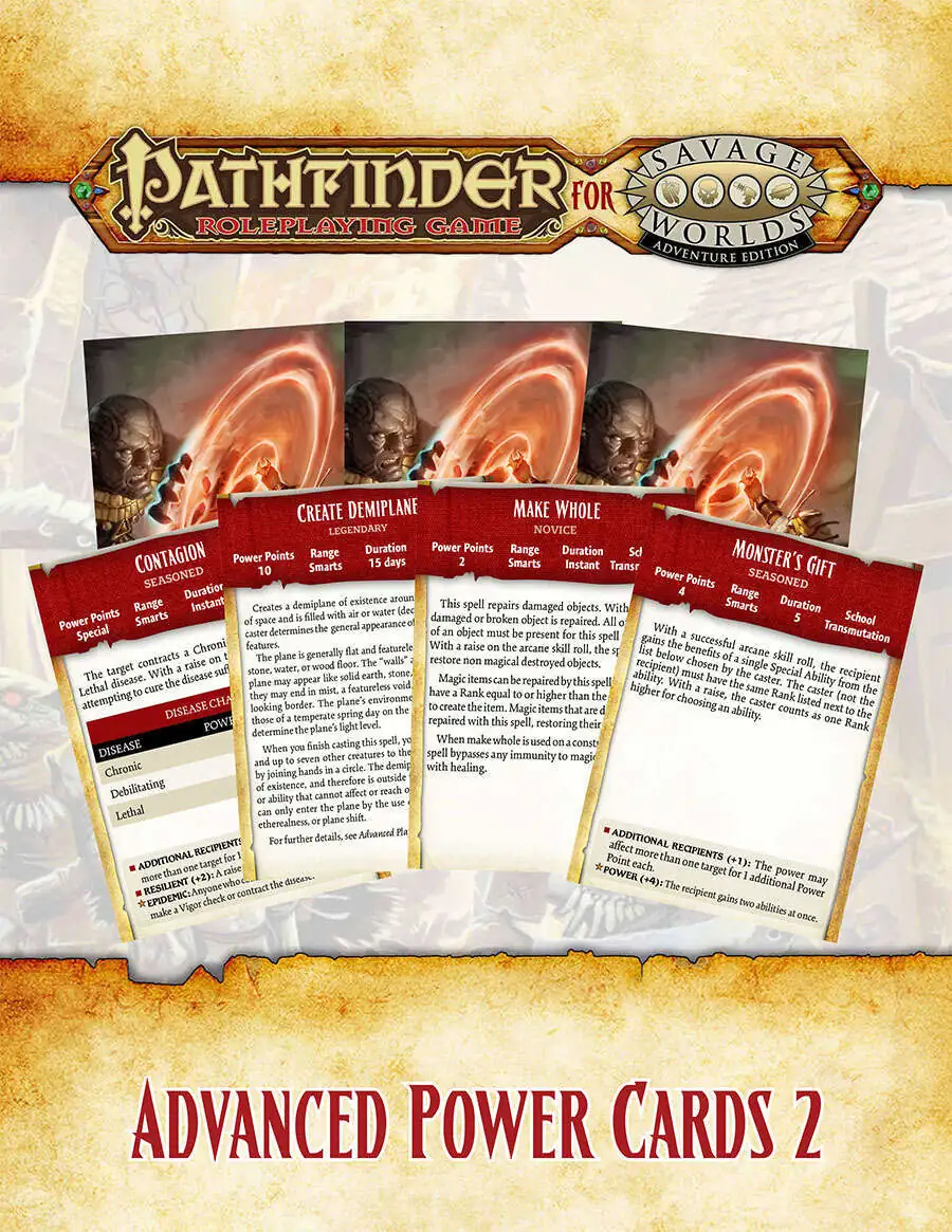Pathfinder® for Savage Worlds Advanced Power Cards 2 - Pinnacle ...