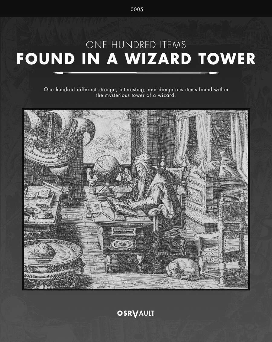 100 Items Found In A Wizard Tower - OSR Vault | DriveThruRPG