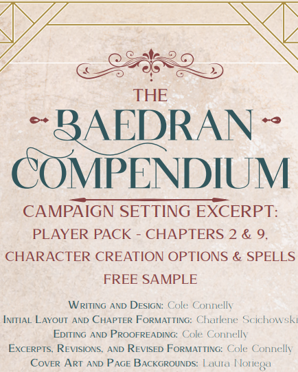 The Baedran Compendium - Player Pack - Free Sample - The Baedran ...