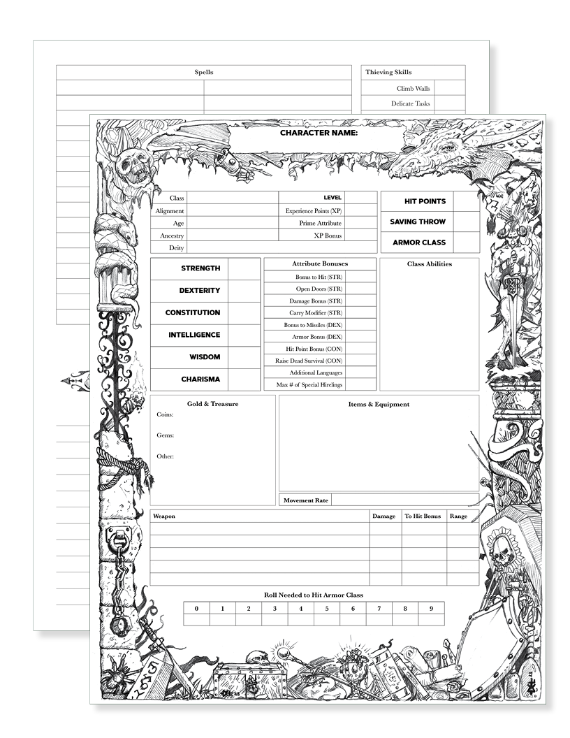 Character Sheet for Swords & Wizardry Complete - Mythmere Games ...