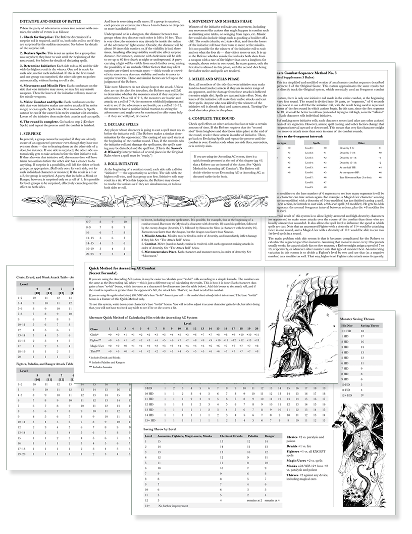 Swords & Wizardry Referee Screen Inserts (landscape) - Mythmere Games ...