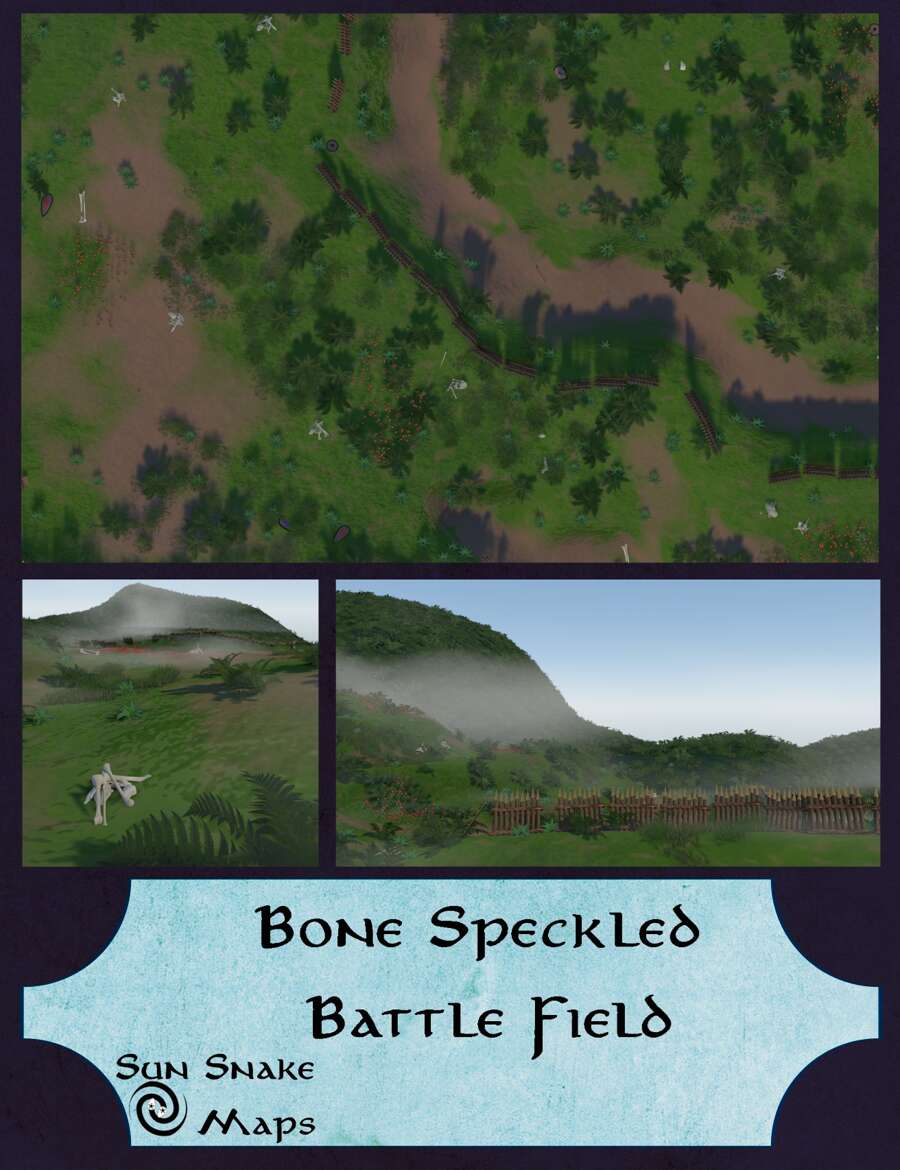 Bone Speckled Battle Field - Sun Snake Maps | DriveThruRPG