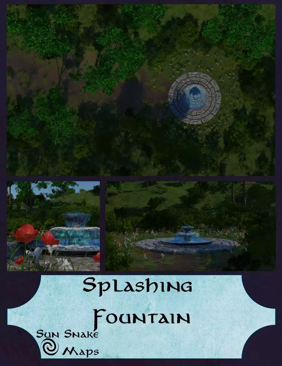 Splashing Fountain - Sun Snake Maps | DriveThruRPG