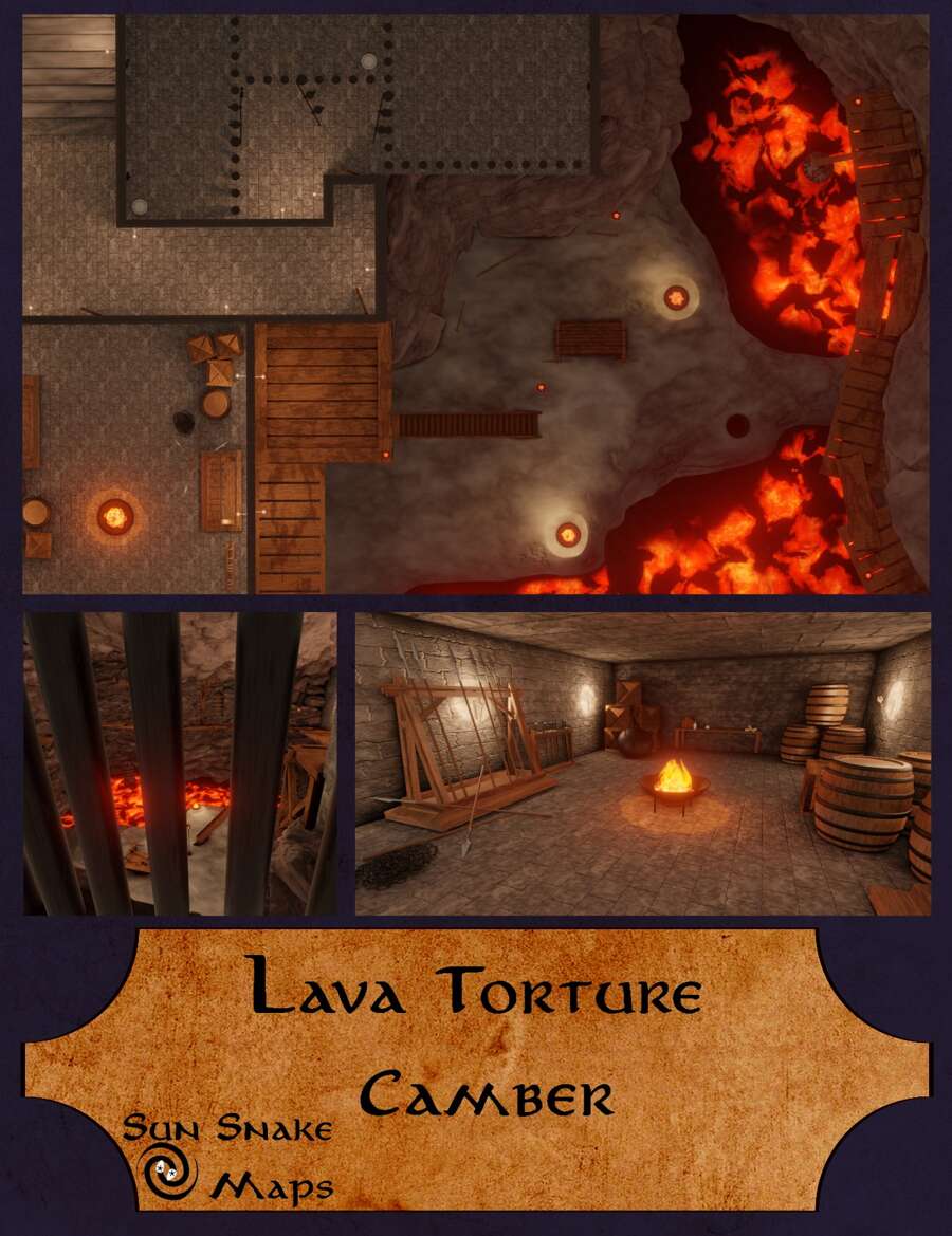 Lava Torture Chamber - Sun Snake Maps | DriveThruRPG