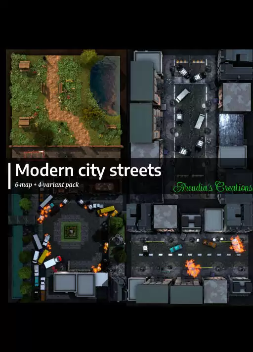 Modern city streets [BUNDLE] - Arcadia's Creations | DriveThruRPG