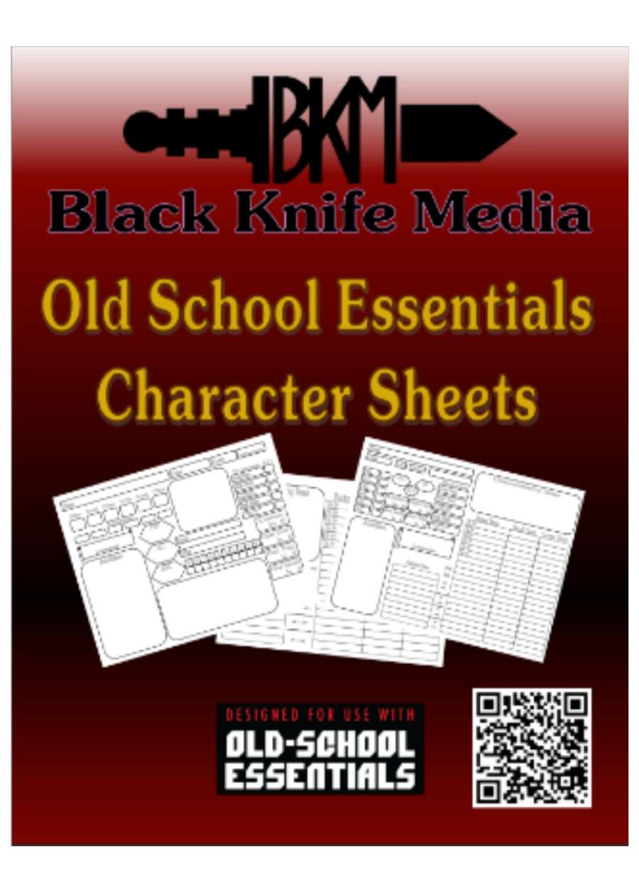 OSE Character Sheets - Black Knife Media | DriveThruRPG