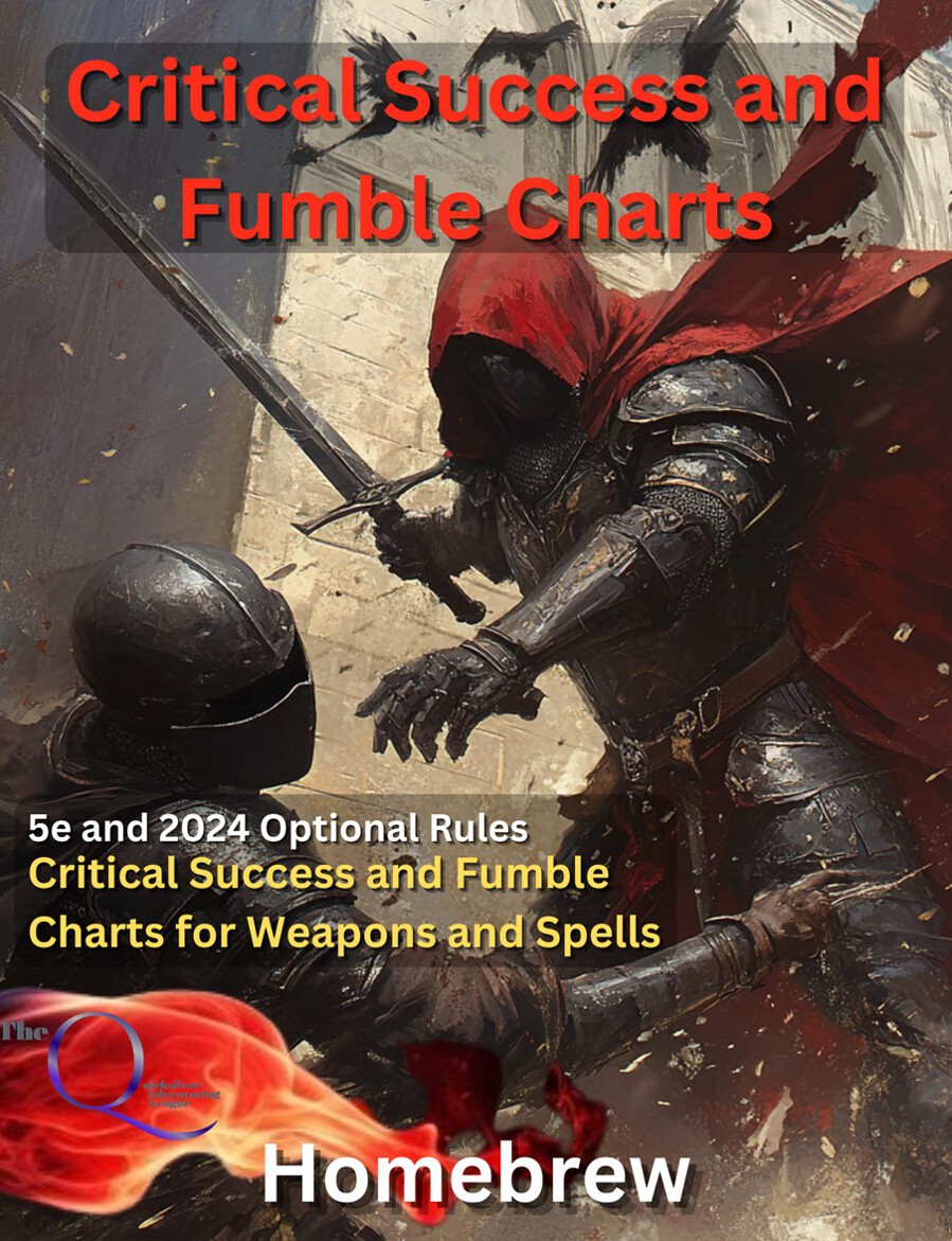 Critical Success and Fumble Charts for Weapons and Spells. - The ...