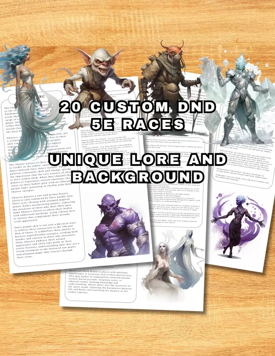 20 Custom D&D 5e Races - DMs Assistant | DriveThruRPG