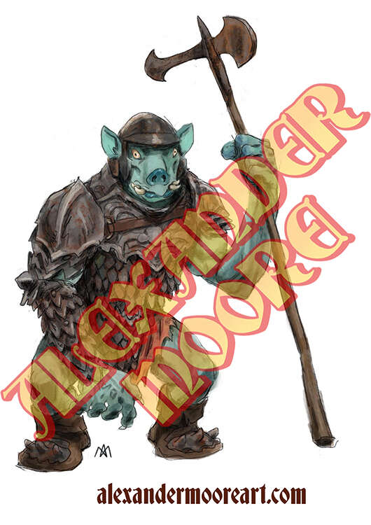 Orc Warrior 1 Stock Art OSR - Alexander Moore | DriveThruRPG