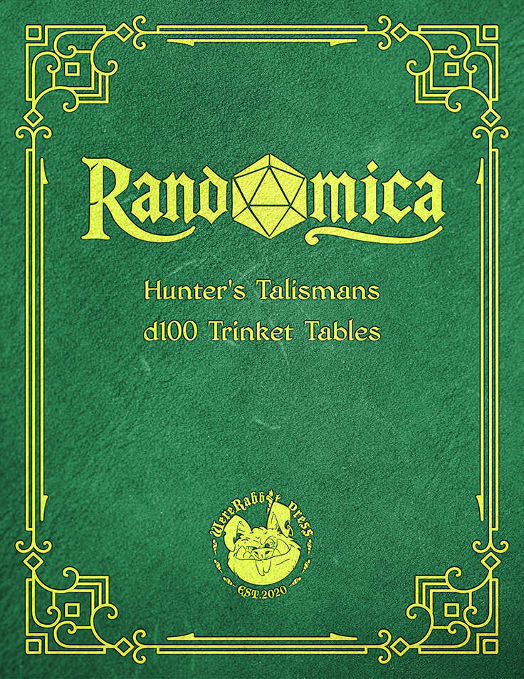 Hunter's Talismans: d100 Trinket Table [Randomica] - WereRabbit Press ...