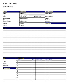 Sci-Fi Star System Record Sheets - Wydraz | SciFi/Modern | DriveThruRPG