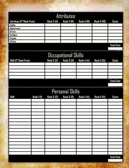 Dark Aeons Persona Creation Worksheet - Stardust Publications ... Dark Aeons Persona Creation Worksheet - Stardust Publications ...