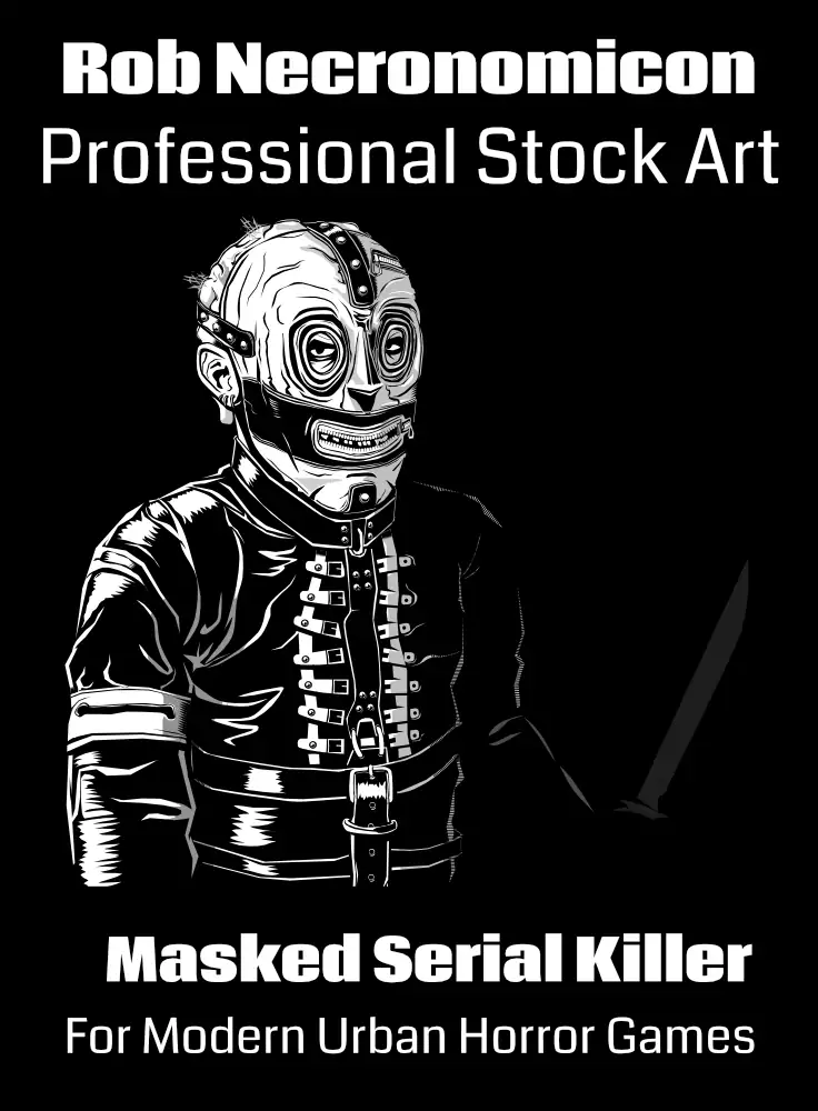 Masked Serial Killer - Horror & Urban Fantasy Stock Art Illustration ...