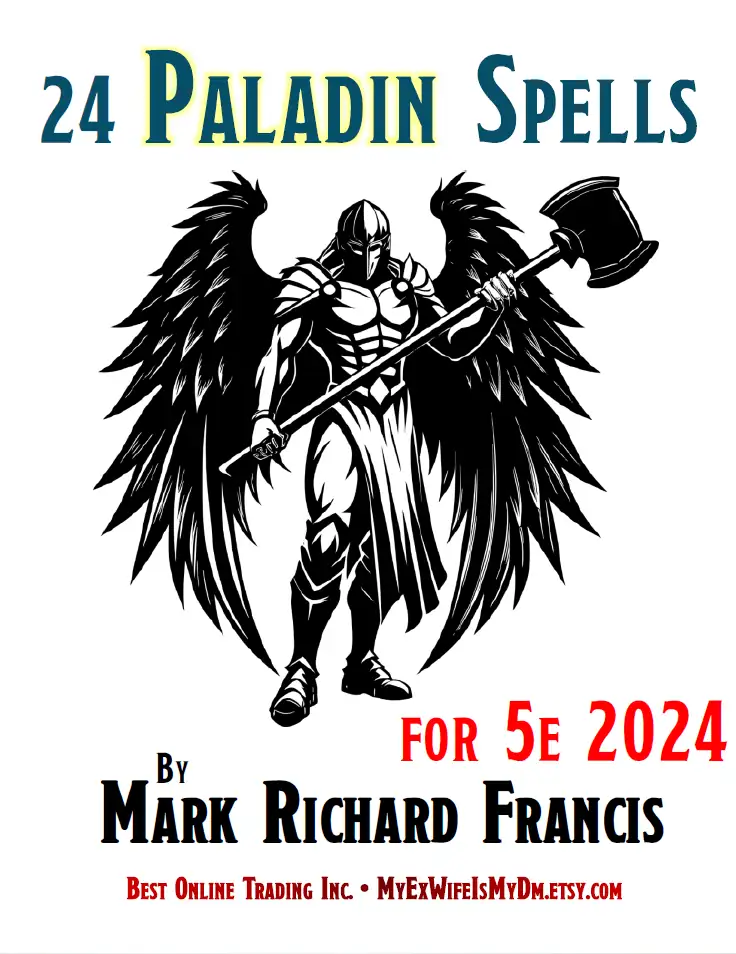 24 Paladin Spells for 5e 2024 - Mark Richard Francis | DriveThruRPG