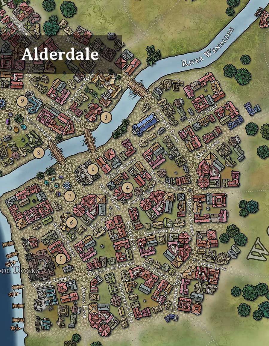 The Ruins of Spurhold Gamebook Alderdale Map - Moonstruck Games UK ...