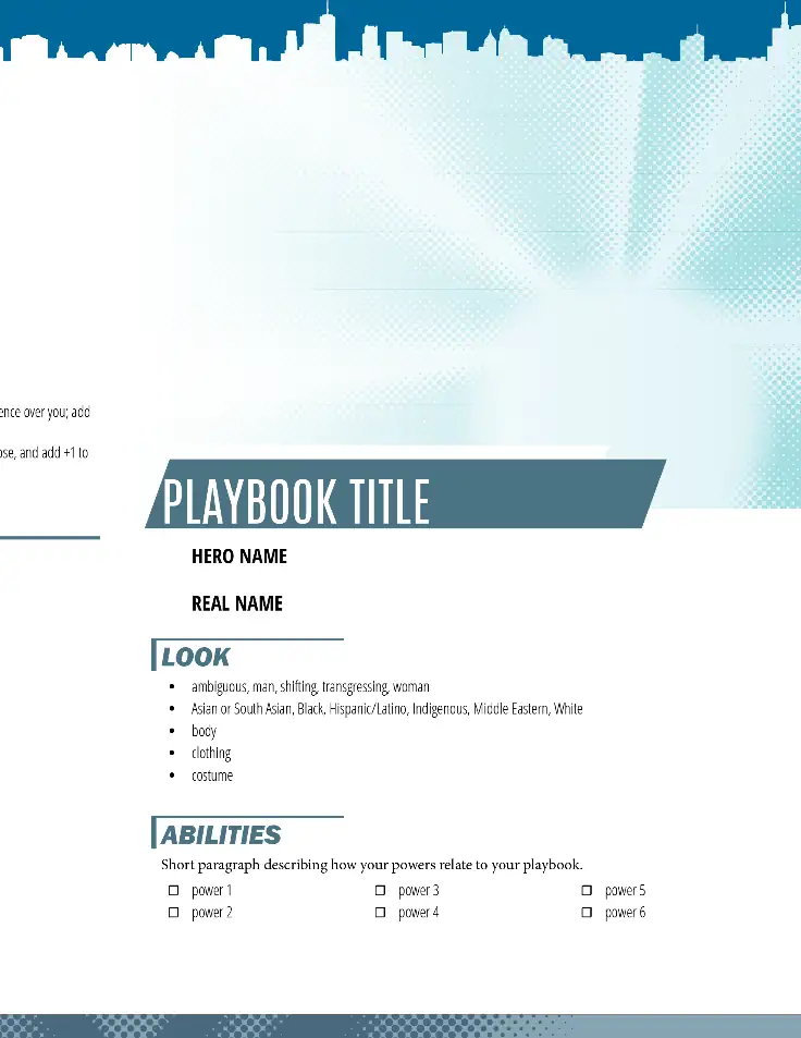 Masks Playbook Indesign Template - Veil's Edge Games | Veil's Edge ...