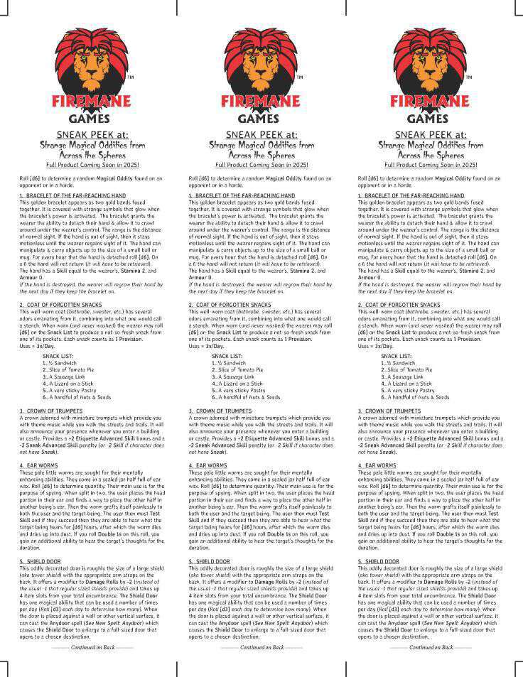 Sneak Peek at: Strange Magical Oddities from Across the Spheres (TROIKA ...