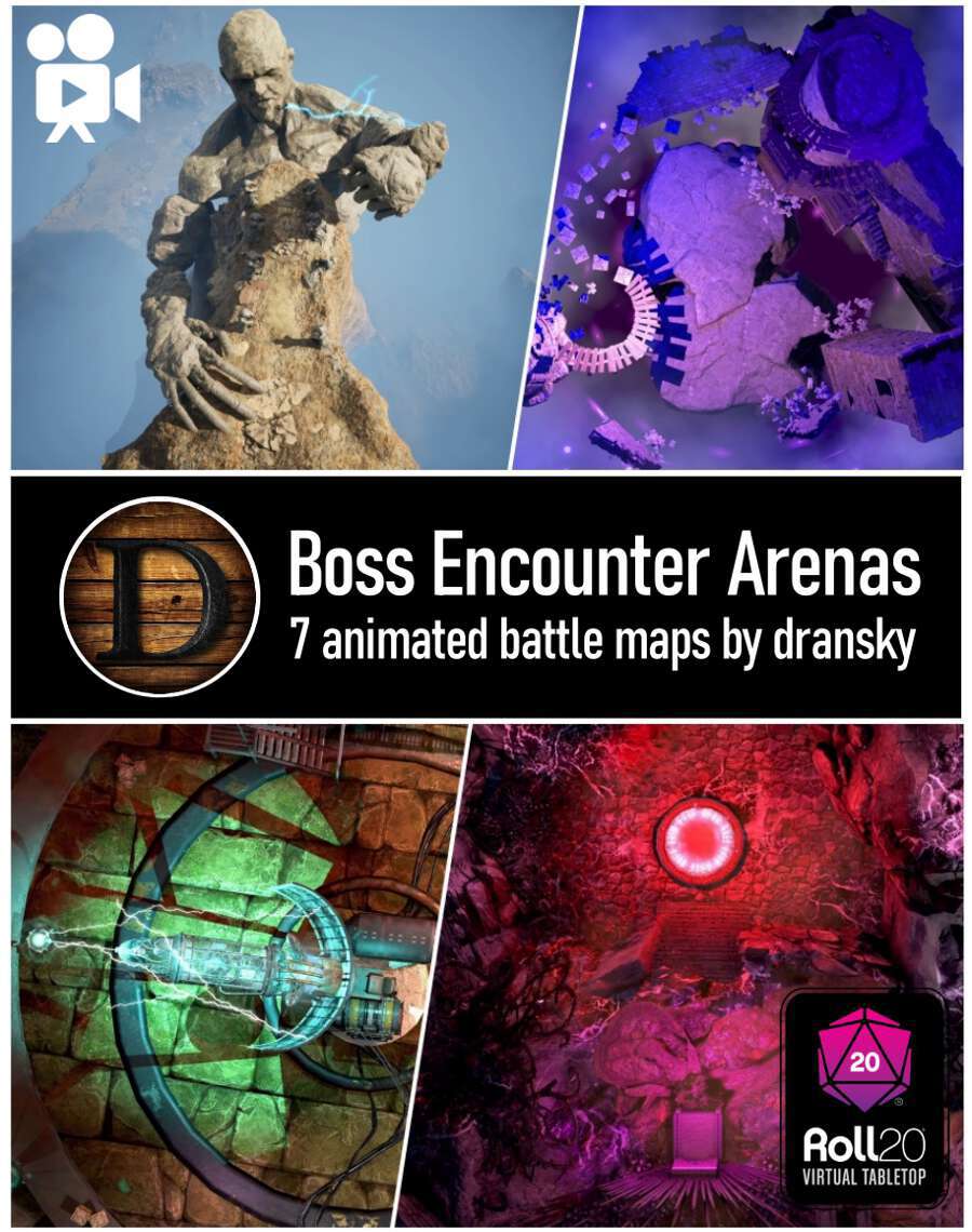 Boss Encounter Arenas - Animated Battle Maps - dransky | DriveThruRPG