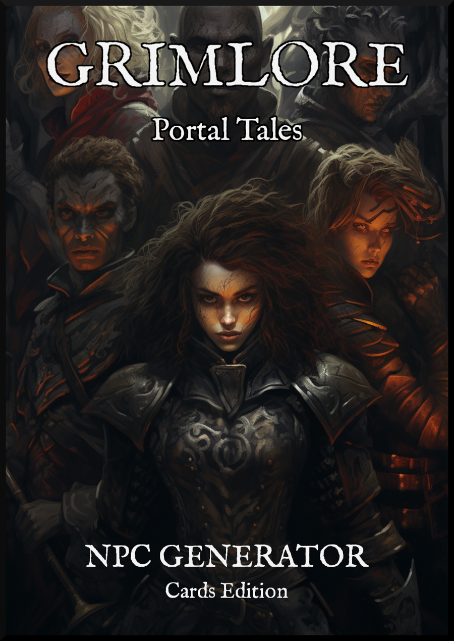 GRIMLORE Portal Tales - NPC Generator Deck - Total Mad Ownage | DriveThruRPG