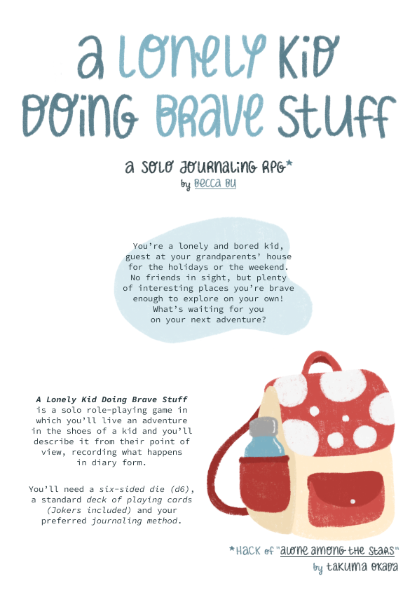 a lonely kid doing brave stuff - solo RPG - Becca Bu | DriveThruRPG