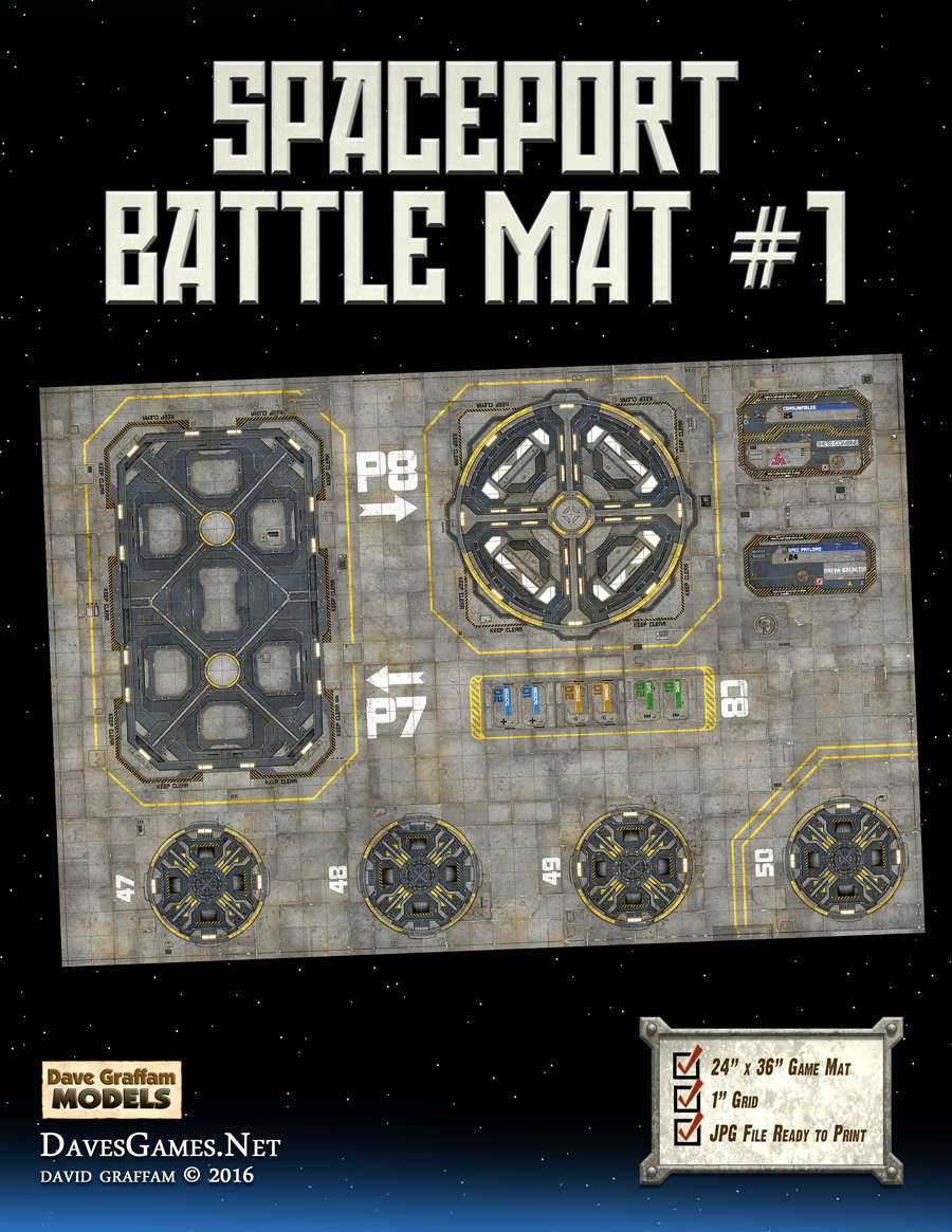 Spaceport Battle Mat #1 - Dave Graffam Models | Sci-Fi | Game Mats ...