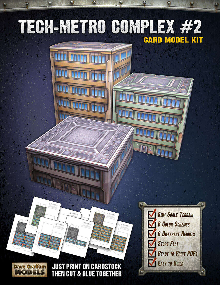 Tech-Metro Complex #2 Card Model Kit - Dave Graffam Models | Sci-Fi ...