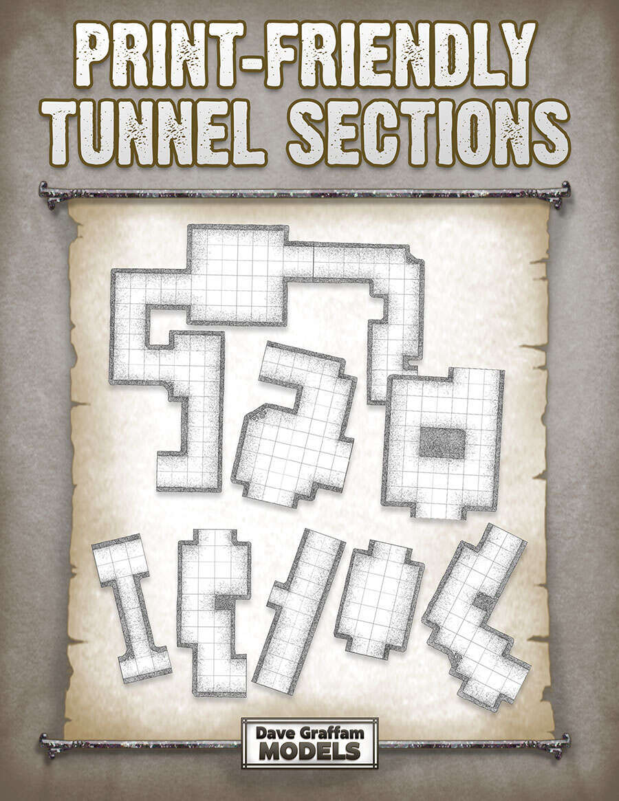 Print-Friendly Tunnel Sections - Dave Graffam Models | Tiles | DriveThruRPG