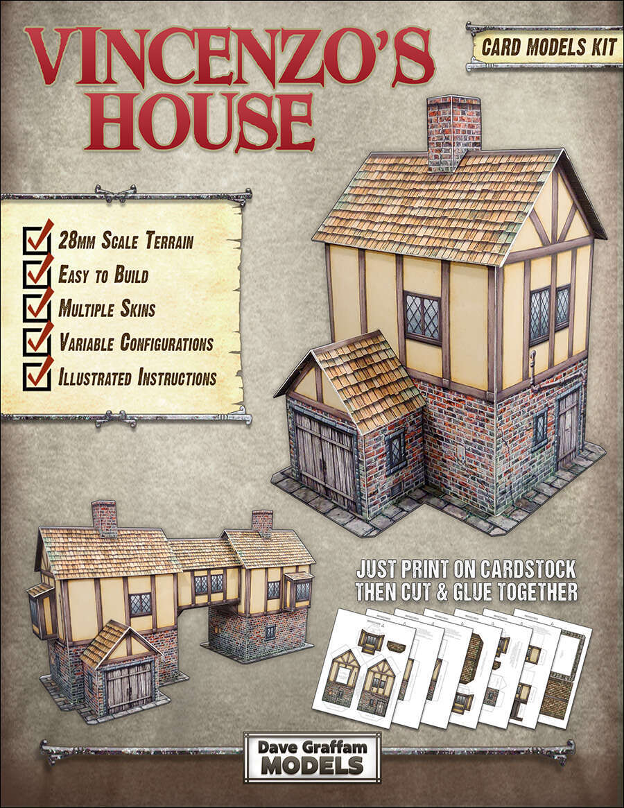 Vincenzo's House Card Models Kit - Dave Graffam Models | City of Gates ...