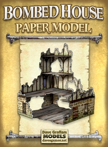 Bombed House Paper Model - Dave Graffam Models | Ruins | DriveThruRPG