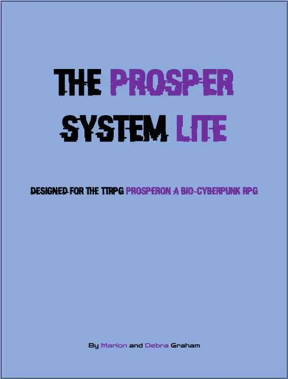 The Prosper System Lite - No Lime Light Productions | DriveThruRPG