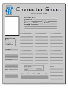 OpenD6 Character Sheet - 2 Page Version - Protagonist Games | OpenD6 ...