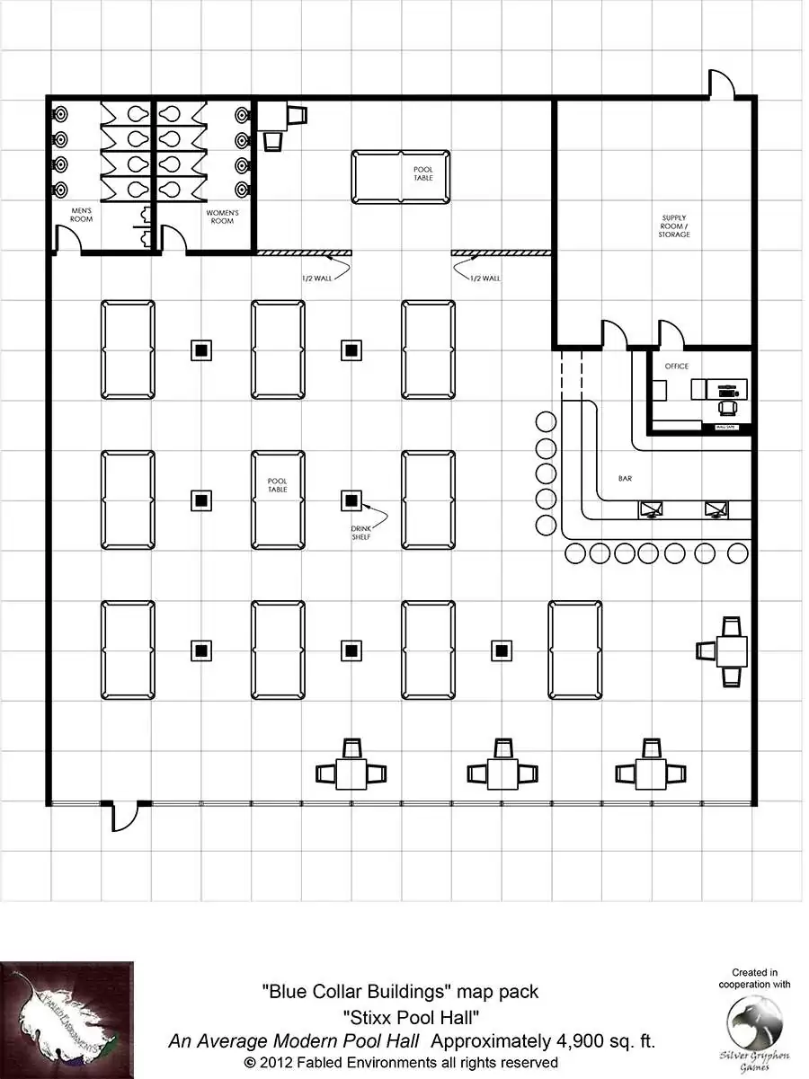 Modern Floorplans: An Average Modern Pool Hall - Fabled Environments ...
