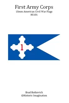 First Army Corps American Civil War 15mm Headquarters Flag Sheet ...