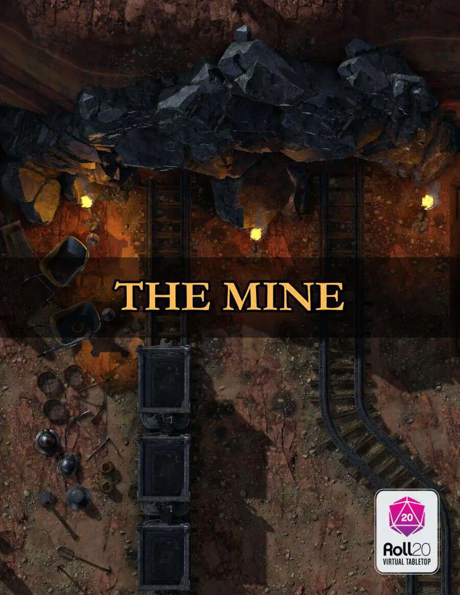 Mine Battlemap – 40x32 Fantasy Mining Camp | DnD Map for Roll20 ...