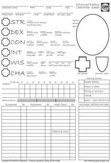 Advanced Character Sheet Pack MK2 (UK English Version) - Gold Piece ...