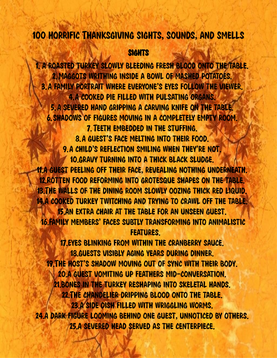 100 Horrific Thanksgiving Sights, Sounds, and Smells - Rarr! I'm A ...