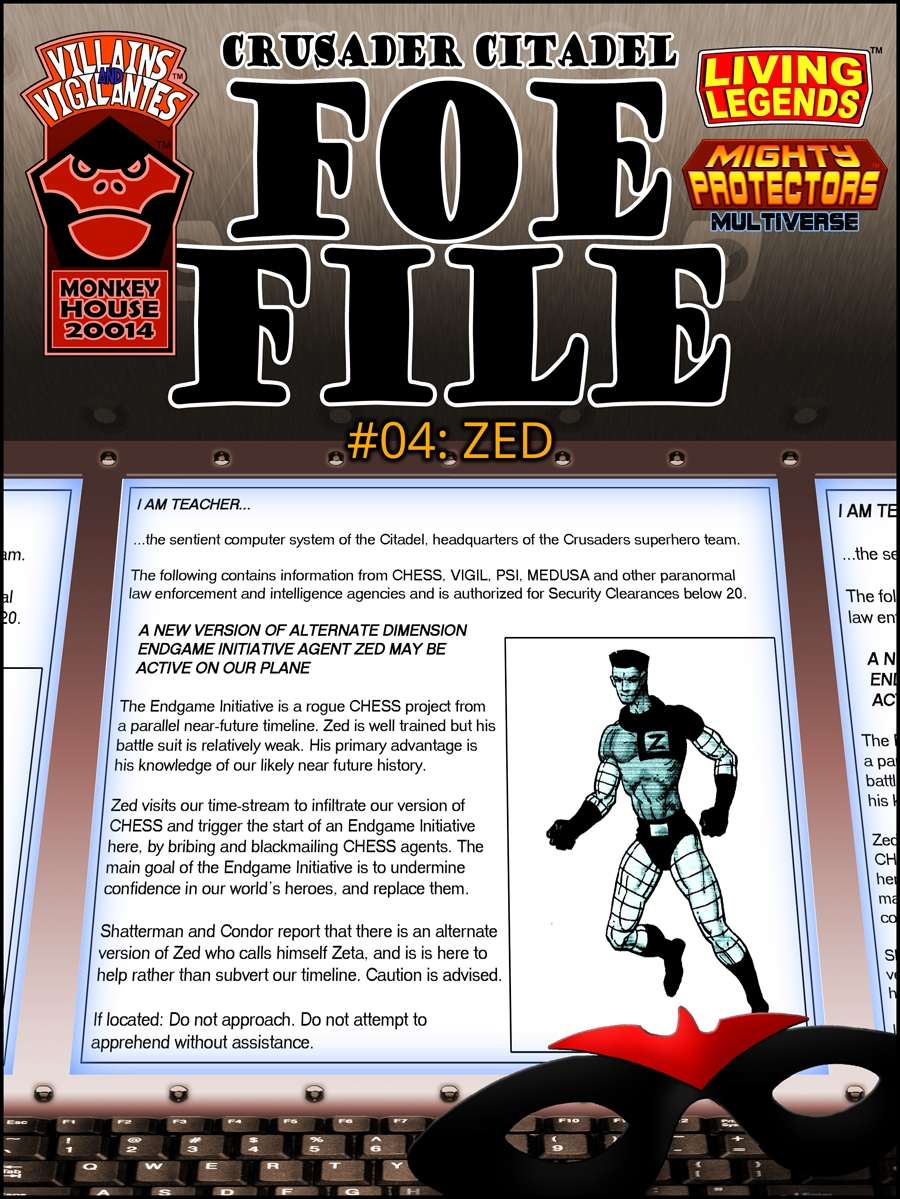 Foe File 04: Zed - Monkey House Games | Living Legends | Villains and ...