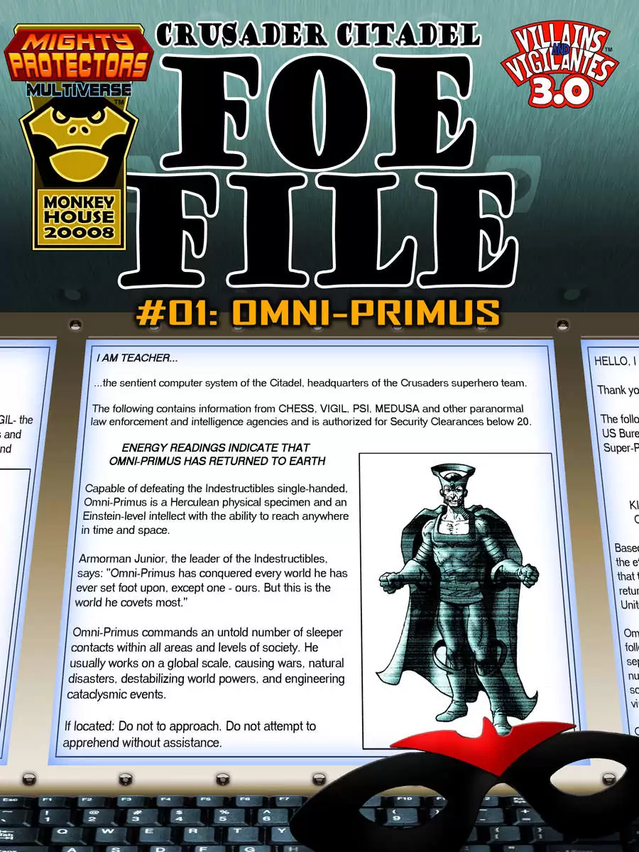 Foe File 01: Omni-Primus - Monkey House Games | Living Legends ...