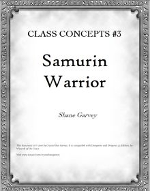 Class Concepts #3: Samurin Warrior - Crystal Star Games | Class ...