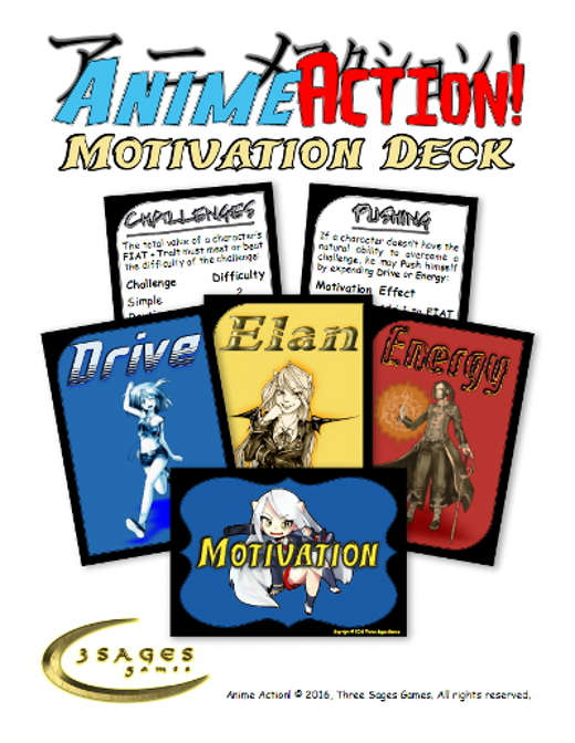 Anime Action Motivation Deck - Three Sages Games | DriveThruRPG