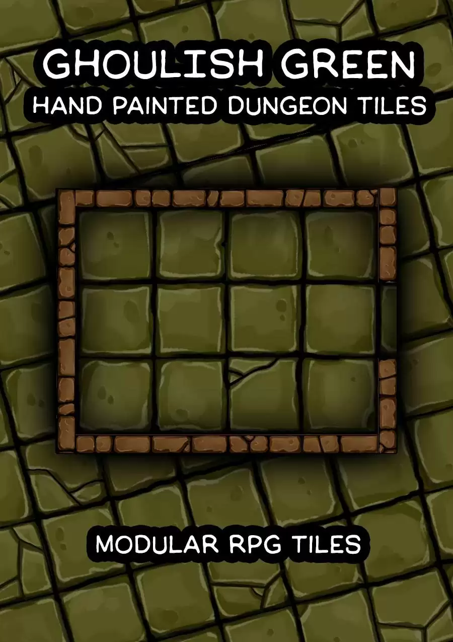Ghoulish Green Hand Painted Dungeon Tiles - Robertson Games | DriveThruRPG