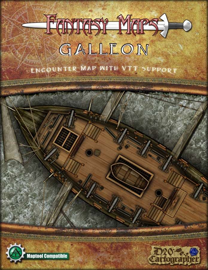 Fantasy Maps: Galleon - D20 Cartographer | Fantasy Maps | DriveThruRPG