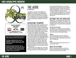 Post-Apocalyptic Dispatch (#5): The Aerie - RPG Objects | DriveThruRPG