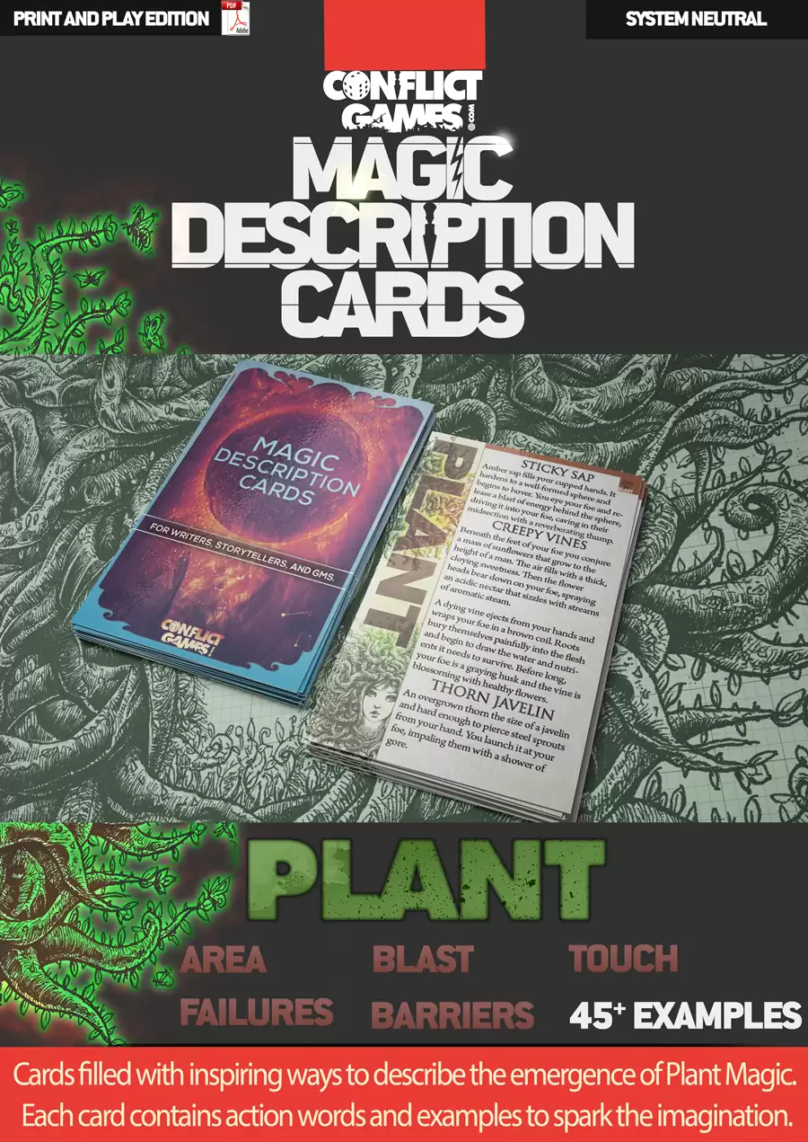 Magic Description Cards: PLANT MAGIC - Conflict Games, LLC | DriveThruRPG