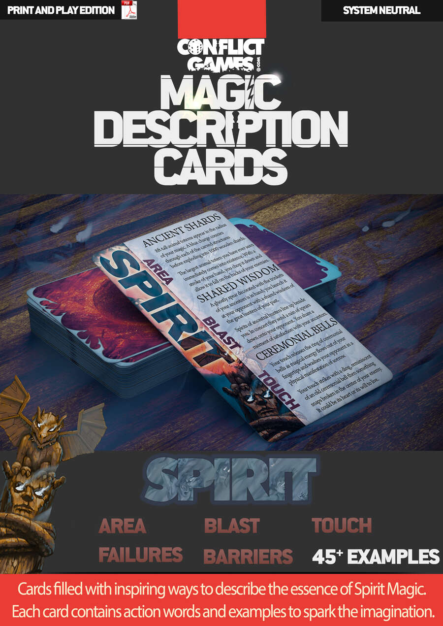 Magic Description Cards: SPIRIT MAGIC - Conflict Games, LLC | DriveThruRPG