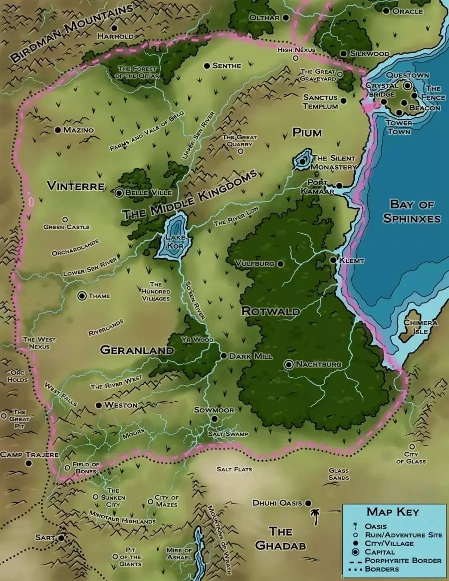 Stock Map - The Middle Kingdoms - Purple Duck Games | Stock Art ...