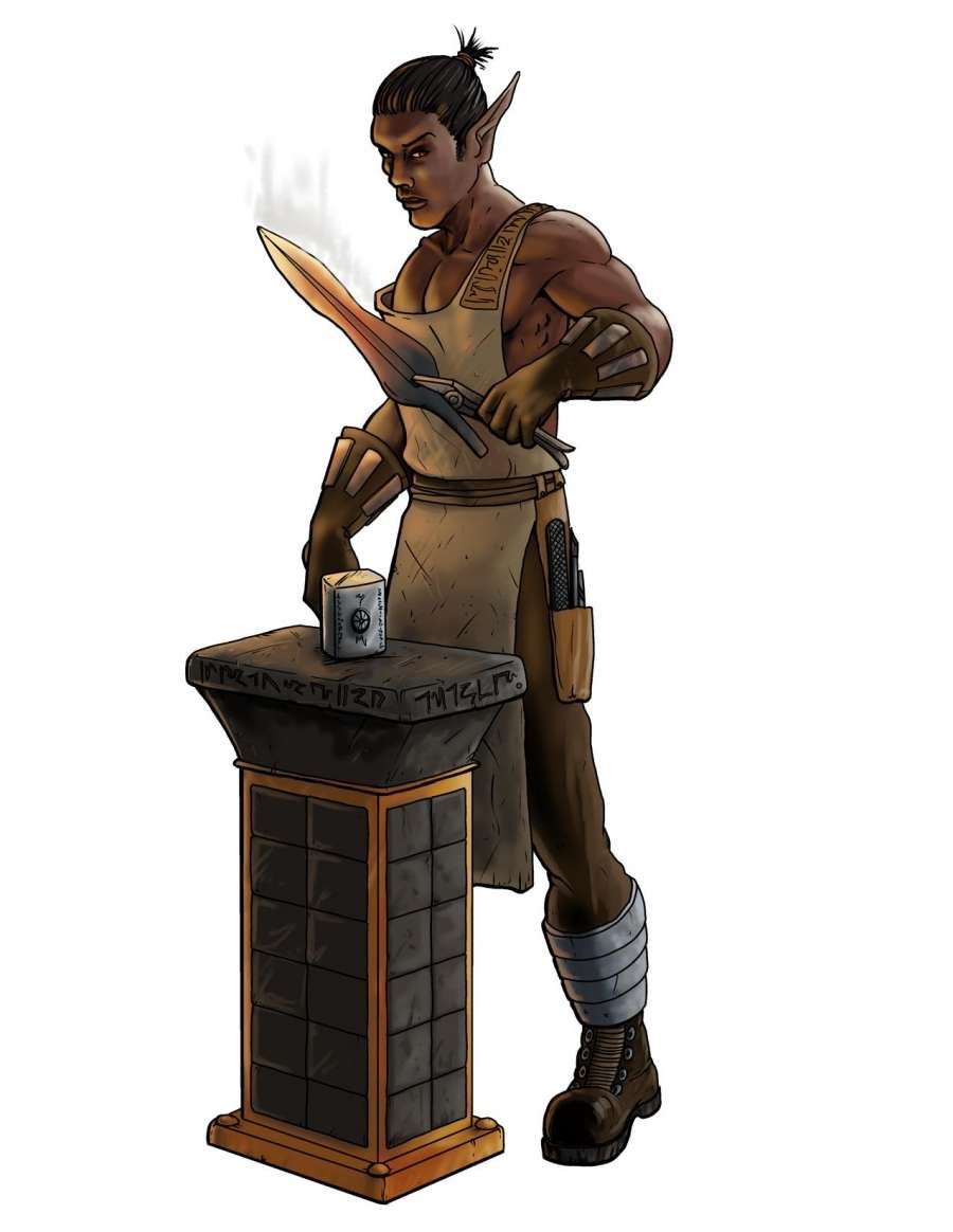 Stock Art: Elven Blacksmith - Purple Duck Games | Stock Art | DriveThruRPG