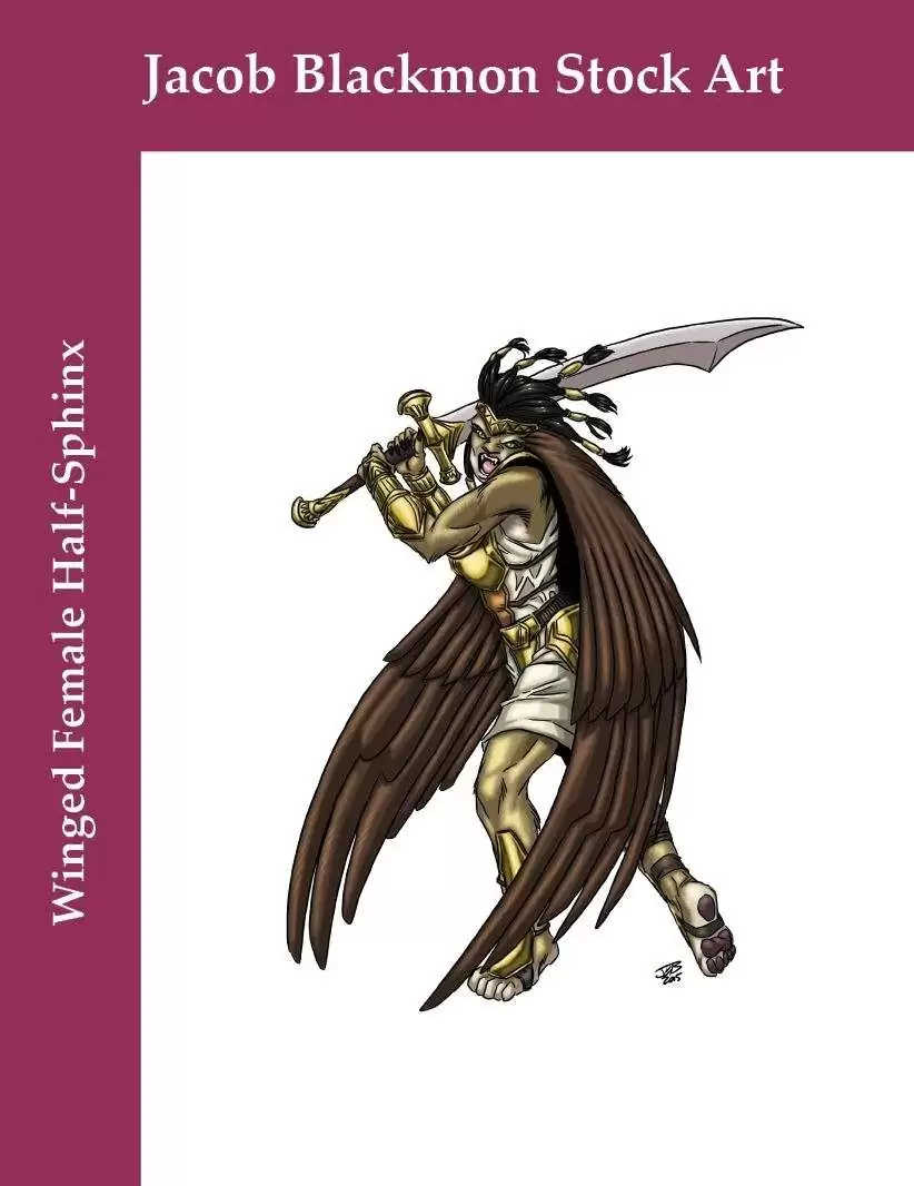 Stock Art: Winged Female Half-Sphinx - Purple Duck Games | Stock Art ...